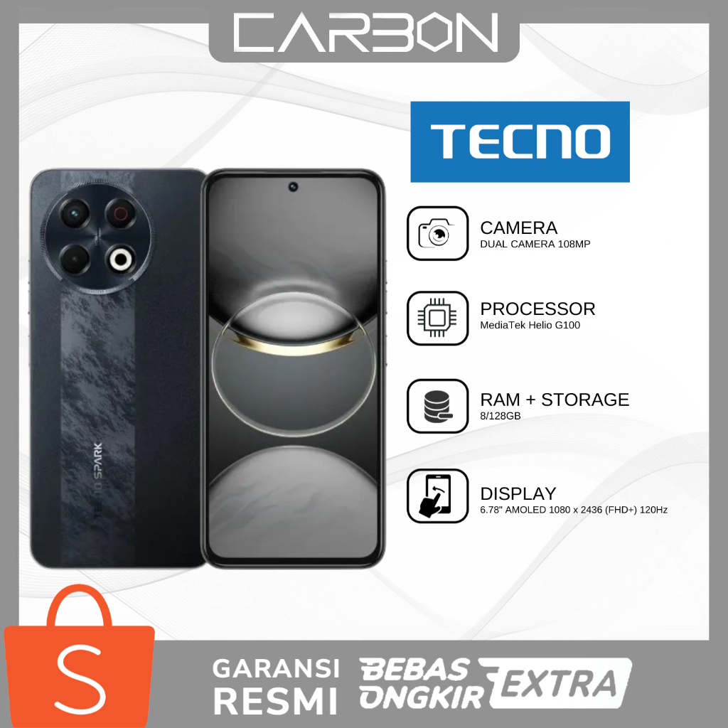 Jual TECNO SPARK 30 Pro - 8+8GB*+128GB, 120Hz Eye Care AMOLED Display, 108MP Main Camera, Super ...