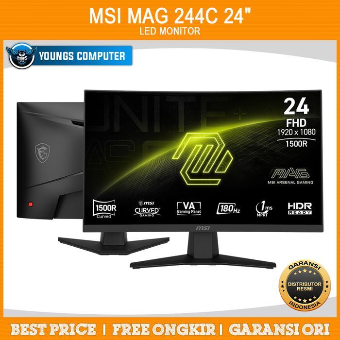 Jual LED MSI MAG 244C 24" Curve 1500R 180Hz 1ms Full HD Monitor Gaming ...