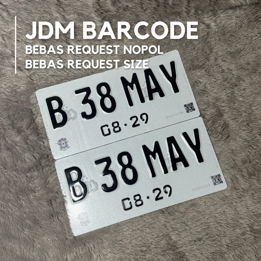Jual Custom Plat JDM JEPANG Besi Reflective Barcode Edition Sepasang ...