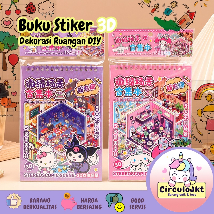 Jual Buku Besar Aktivitas Sticker 3D DIY Kuromi Dekorasi Ruangan ...