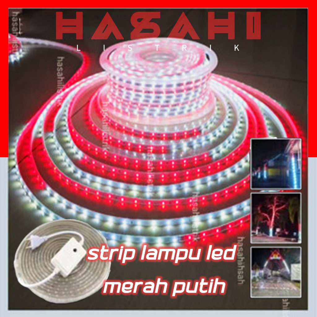 Jual Lampu LED Strip Selang Warna Warni 3528 2835 220V + Adaptor 8~11M ...
