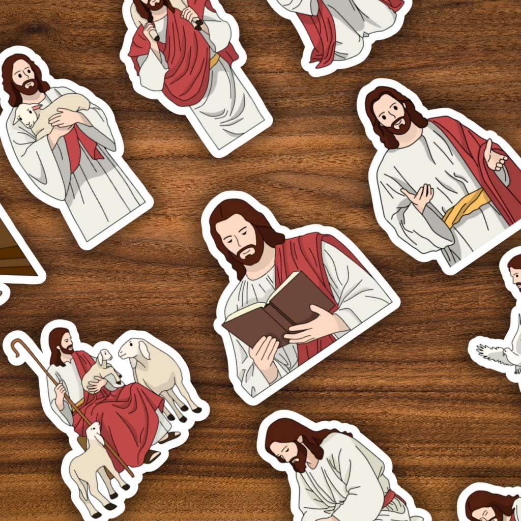 Jual Sticker Vinyl Pack Yesus Kristus | Stiker Rohani Kristen ...
