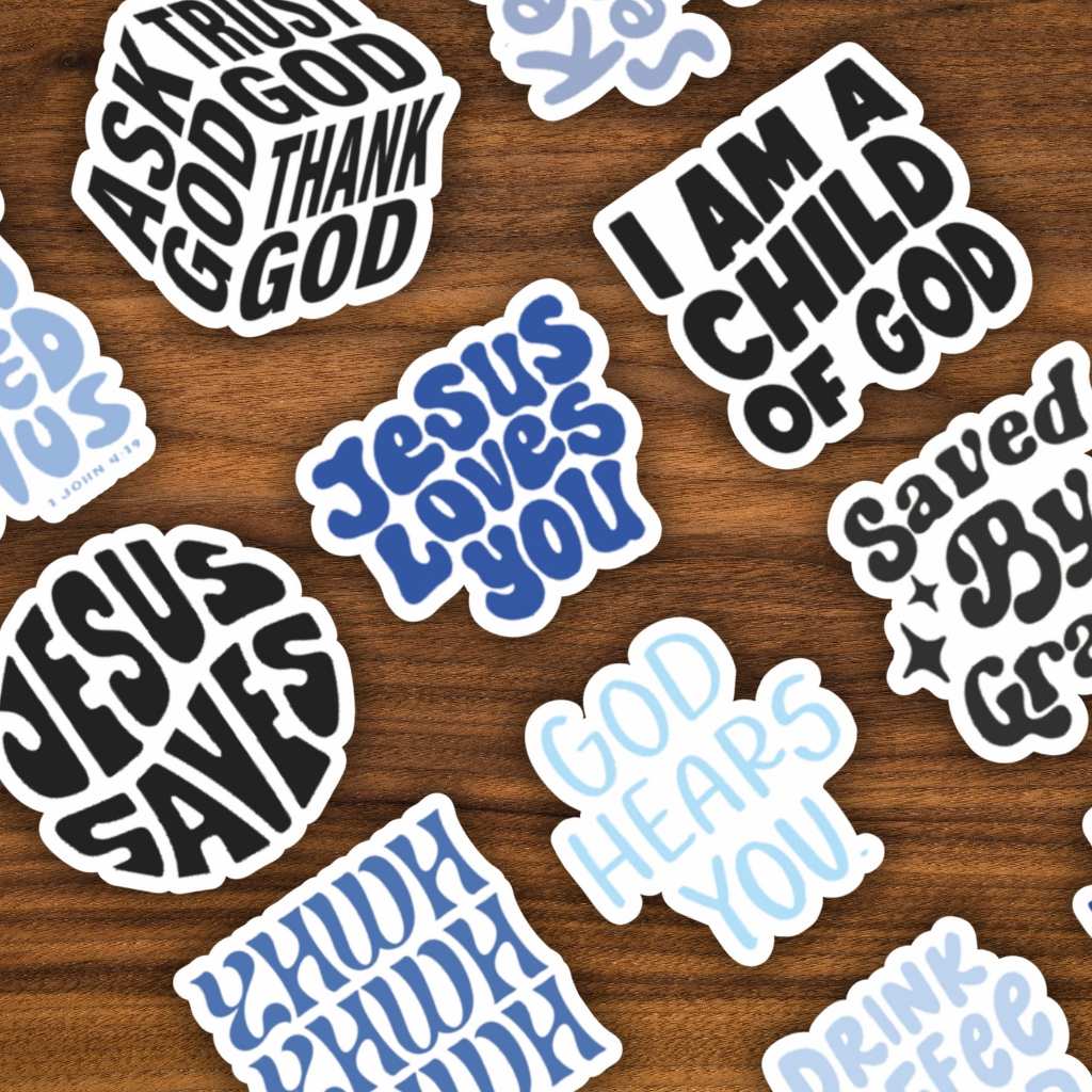 Jual Sticker Vinyl Pack Jesus Loves You | Stiker Quotes Rohani Alkitab ...