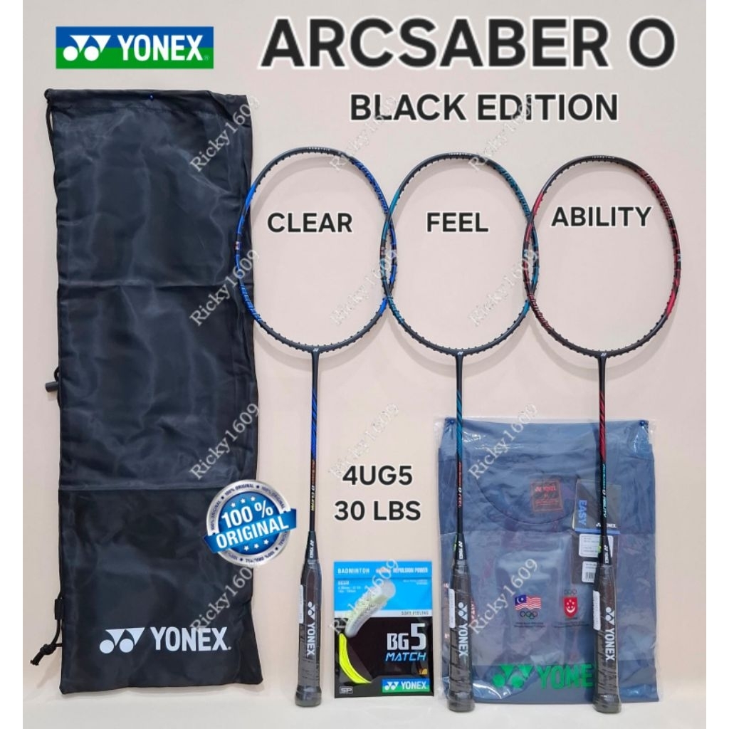 Jual RAKET BADMINTON YONEX ARCSABER O (Black Edition) ARCSABER O ABILITY - ARCSABER O CLEAR ...