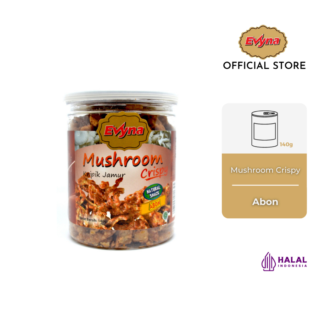 Jual Evyna Mushroom Crispy / Keripik Jamur Krispi Rasa Abon Botol PET ...
