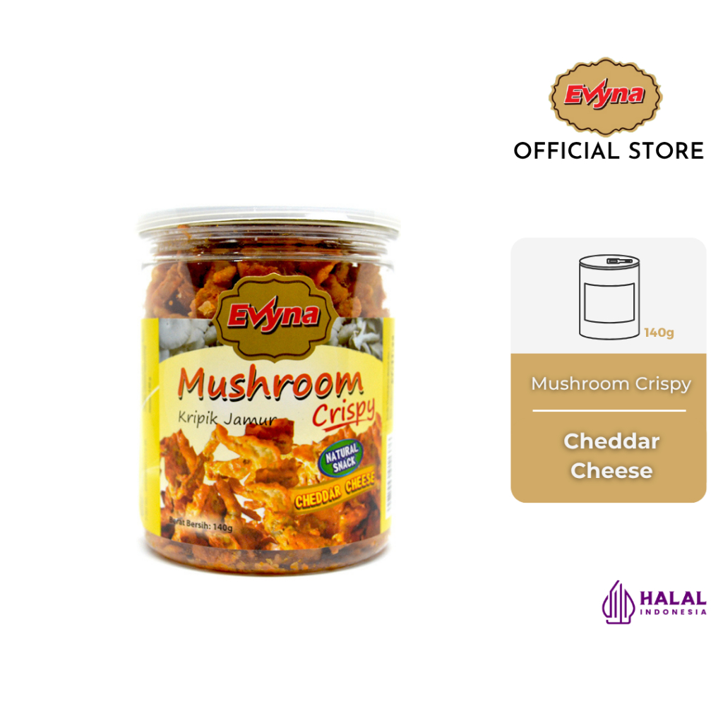 Jual Evyna Mushroom Crispy / Keripik Jamur Krispi Rasa Cheddar Cheese ...
