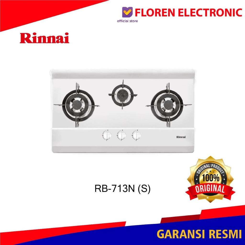 Jual Rinnai Kompor Tanam RB-713N (S) Stainless RB 713 N 3 tungku 70cm | Shopee Indonesia