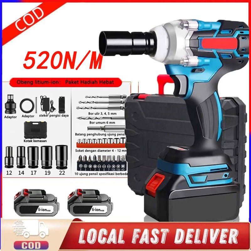 Jual Impact Wrench Brushless 388V/588V Bor Impact Semua motor 520N.M Electric Impact Wrench ...