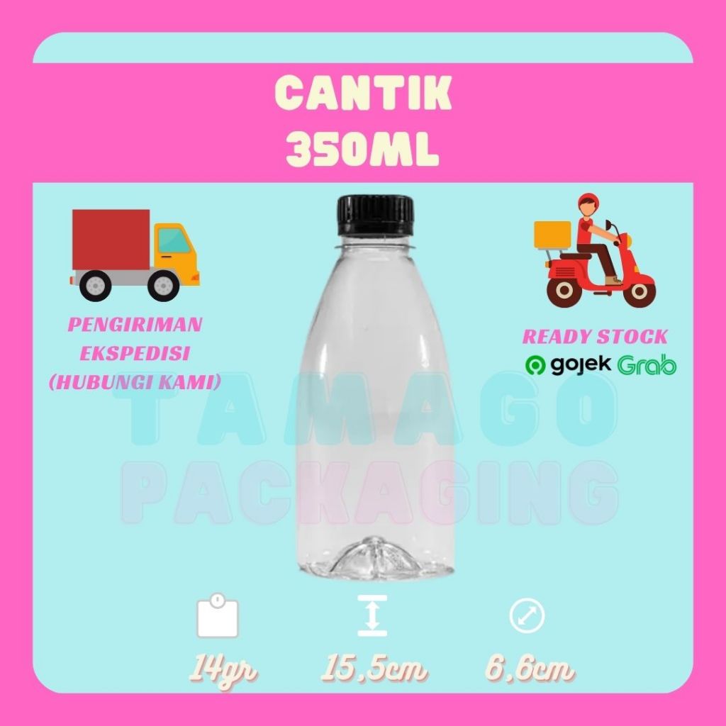 Jual Botol Plastik 350ml Cantik 14gr Ekonomis SN Minuman Jus Juice Susu ...