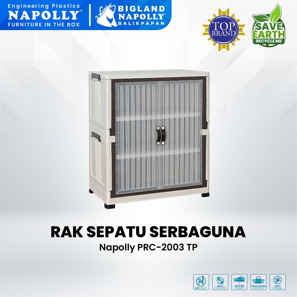 Jual Napolly Lemari Rak Sepatu Serbaguna Plastik PRC-2003 TP Anti Air ...