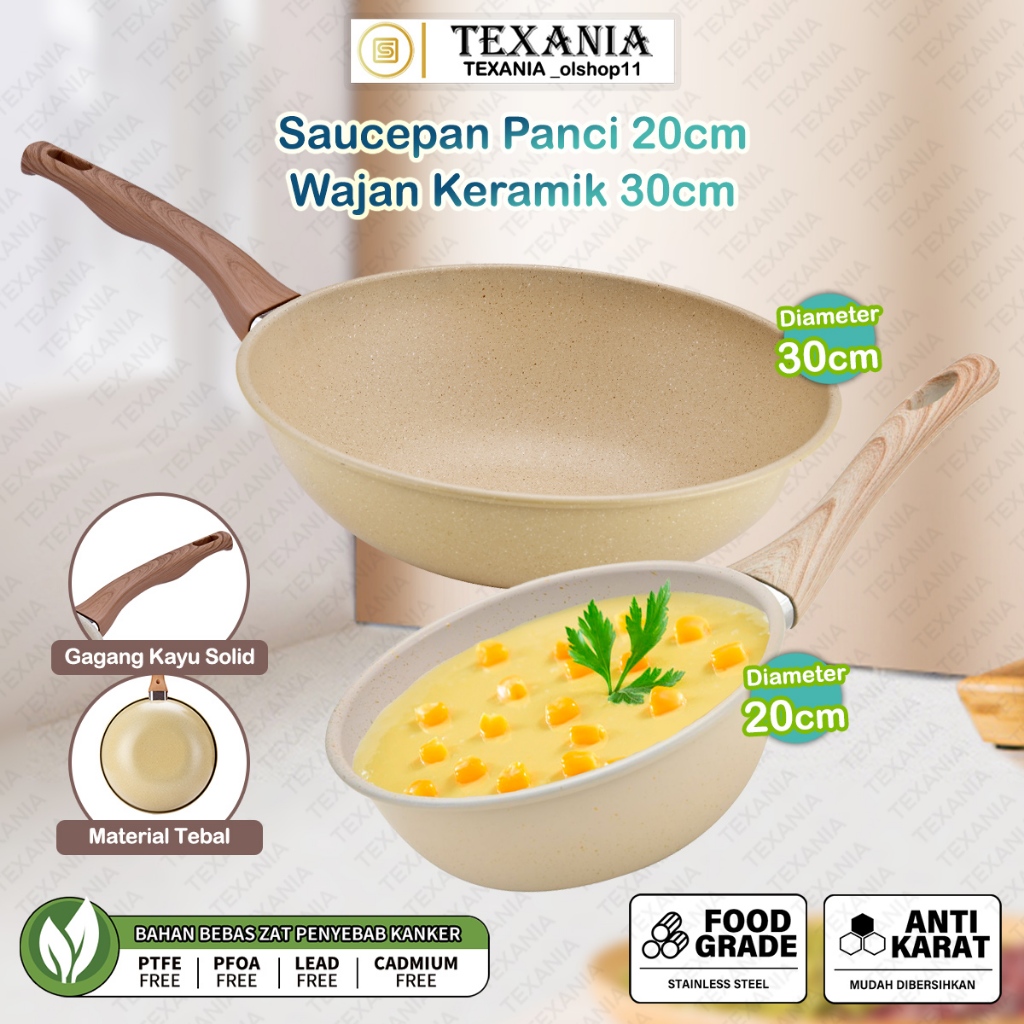 Jual [9.9 SALE]TEXANIA Milk Pot Saucepan Panci Wajan 20CM Anti Lengket ...