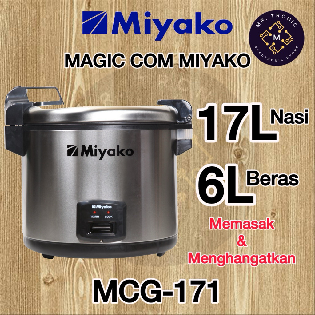 Jual Miyako MCG 171 penanak nasi jumbo 6 Liter magicom rice cooker ...