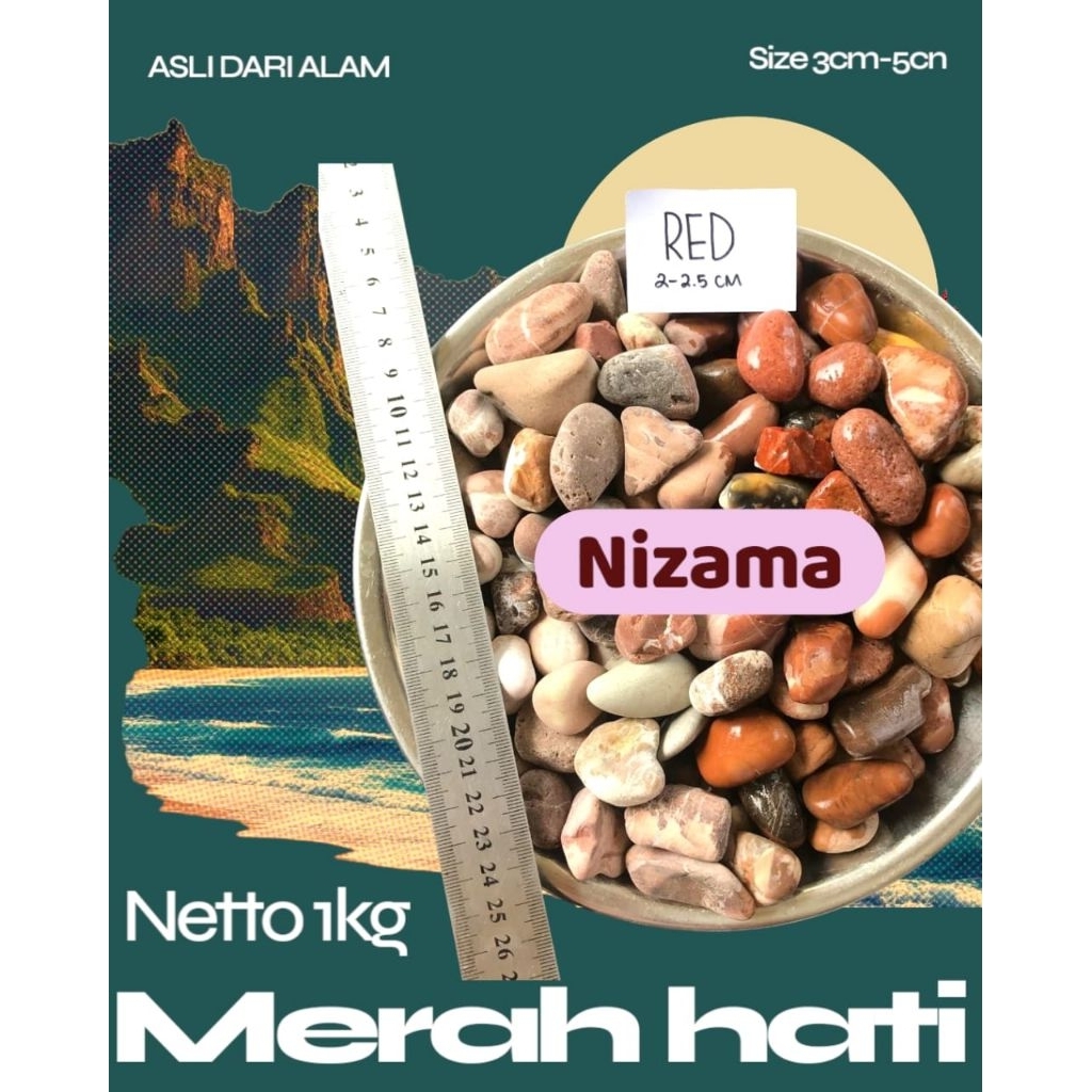 Jual 1kg batu alam merah hati/Batu taman/Batu koral merah hati/Batu ...