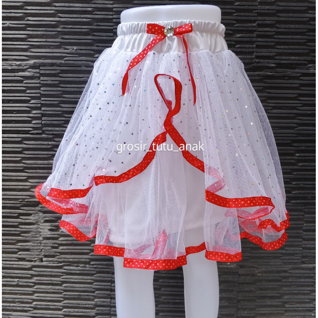 Jual Mahkota Rok Tutu Anak Perempuan Merah Putih Pita Polkadot Spesial ...