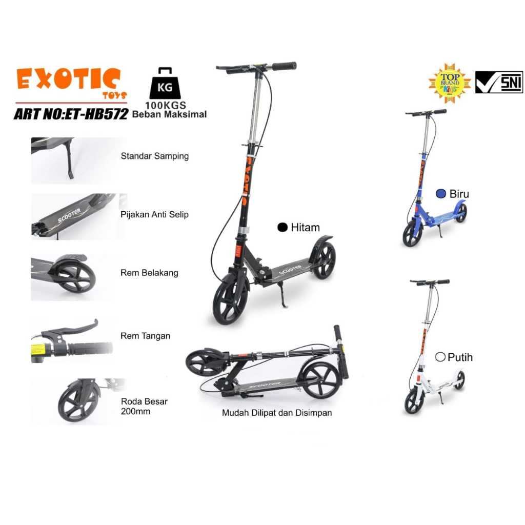 Jual Scooter Skuter EXOTIC ET-HB 572 / ET-HB 313 Anak & Dewasa Beban ...