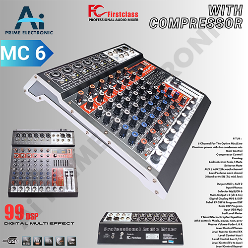 Jual FIRSTCLASS MC 6 MC-6 MC6 Mixer Audio 99 DSP With Compressor ...