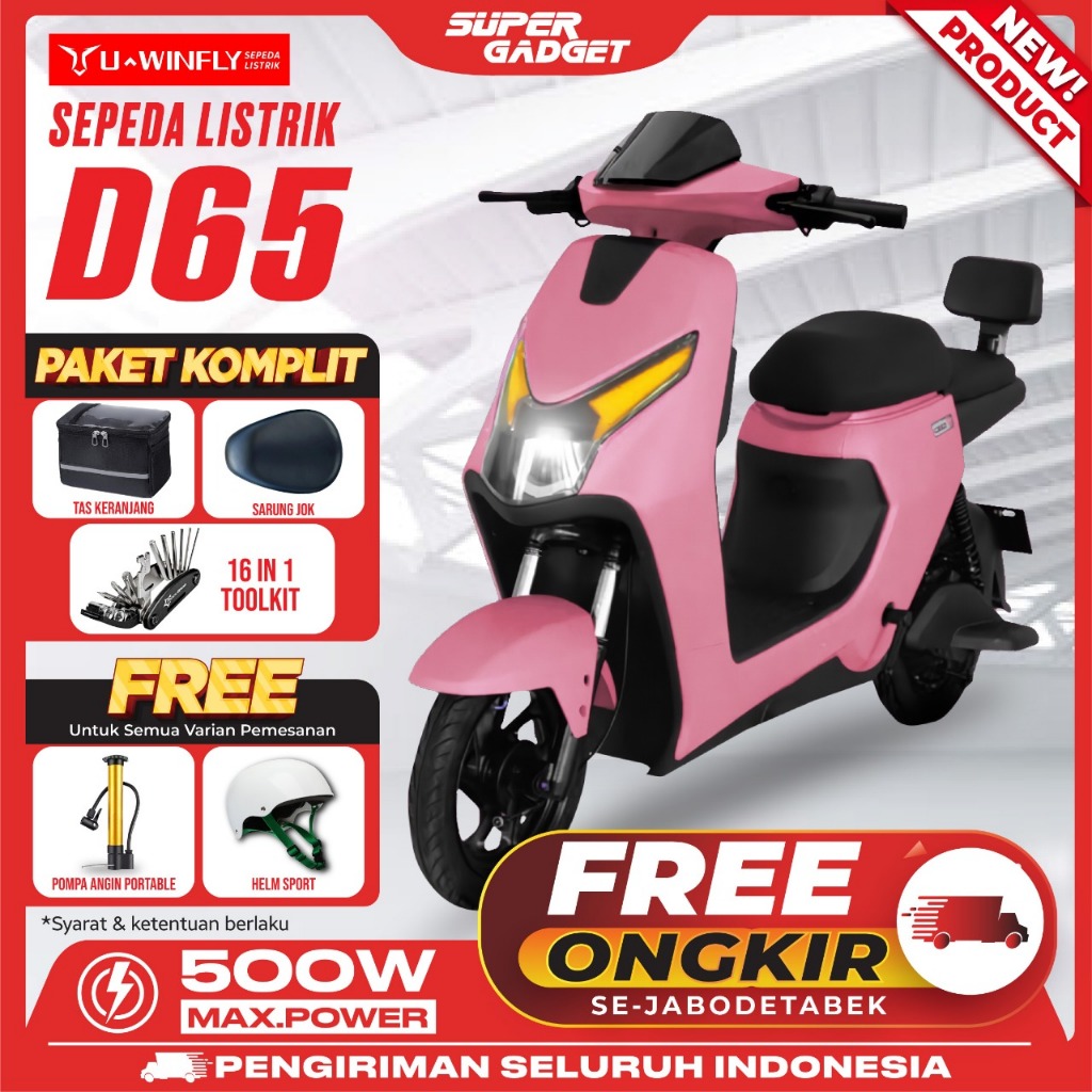 Jual UWINFLY D65 Sepeda Listrik 48V/12AH Garansi Resmi | Shopee Indonesia