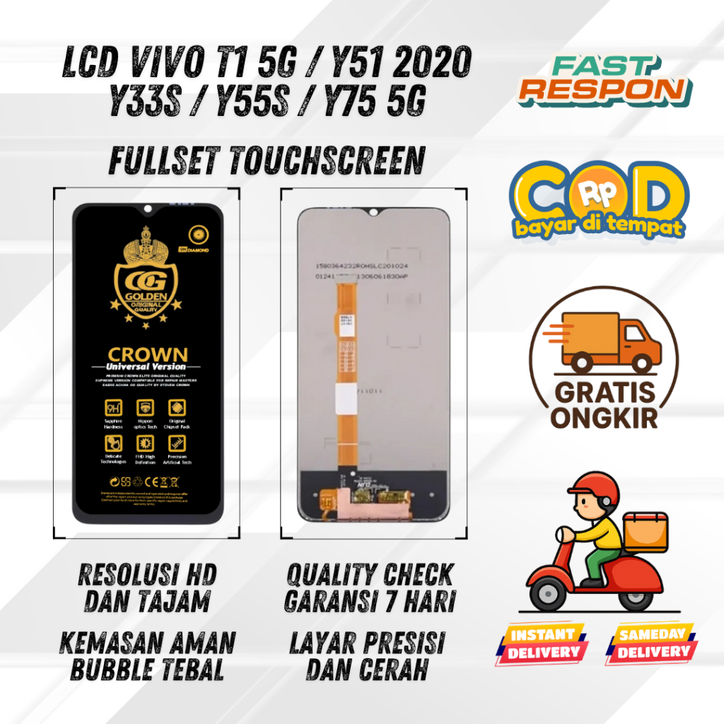 Jual LCD VIVO T1 5G / Y53S / Y51 2020 / Y33S / Y51A / Y55S 5G / Y56 5G ...