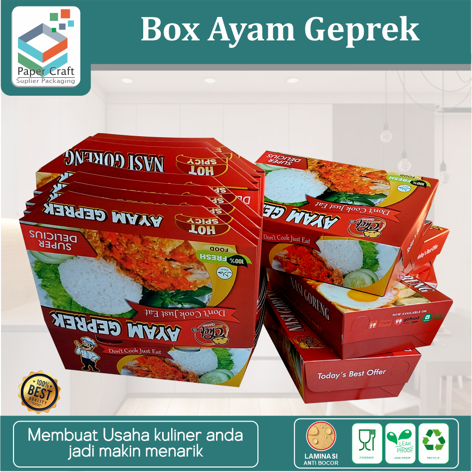 Jual Lunch Box Ayam Geprek (isi 35 ) Dus Kfc Ayam Celup Gerprek Ayam ...