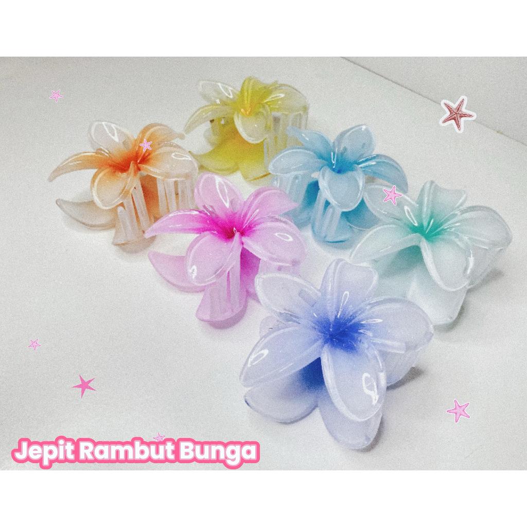 Jual Jepit Rambut Viral Jedai Bunga Kamboja Glossy 8 Cm Aksesoris Jepit ...