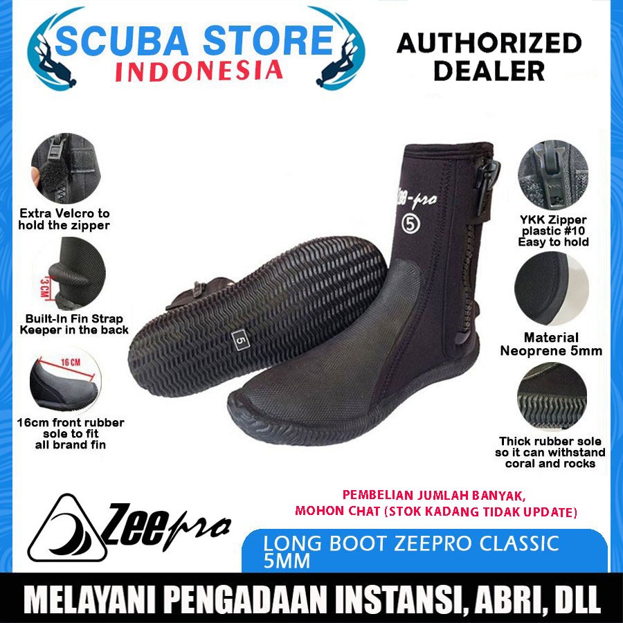 Jual Long Boot Booties Zeepro Classic 5mm Sepatu Pantai Karang Coral ...