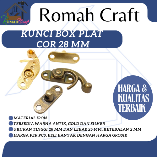 Jual Kunci Box Murah Plat Cor 28mm Kunci Dus Kunci Pengait Kotak ...