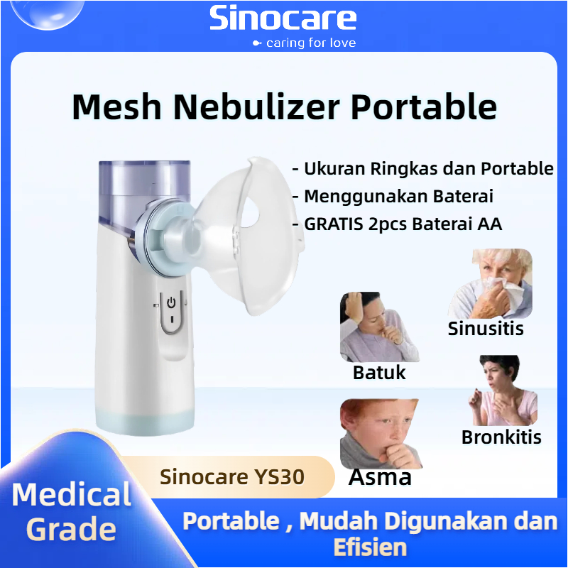 Jual Sinocare YS30 Mesh Nebulizer Portable Alat Uap Terapi Asma Batuk ...