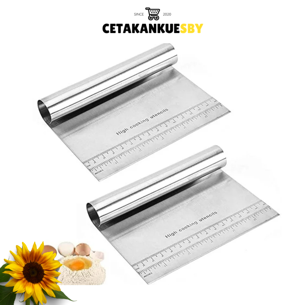Jual [CKS] PREMIUM STAINLESS STEEL - Spatula Scraper Kape Kue Tart ...