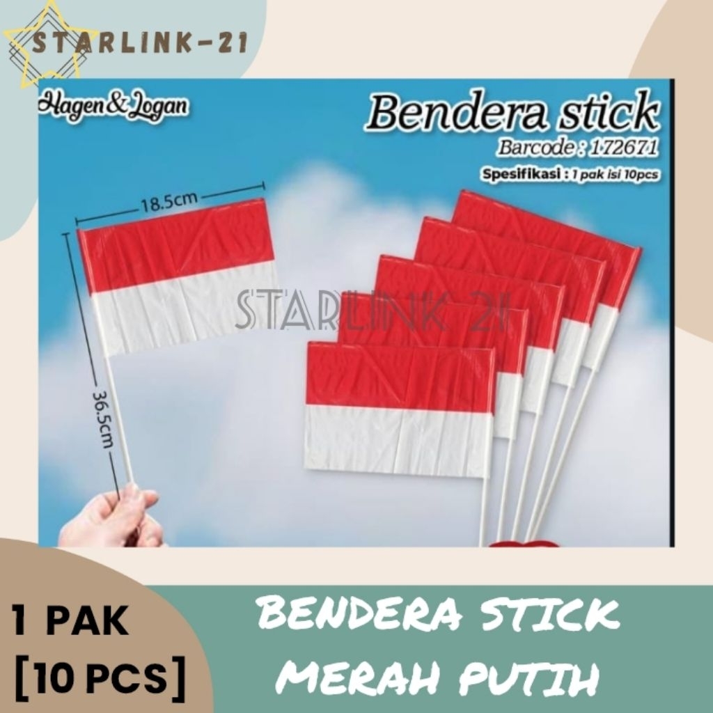 Jual [10 PCS] BENDERA STICK MERAH PUTIH | Bendera Tangan | Shopee Indonesia