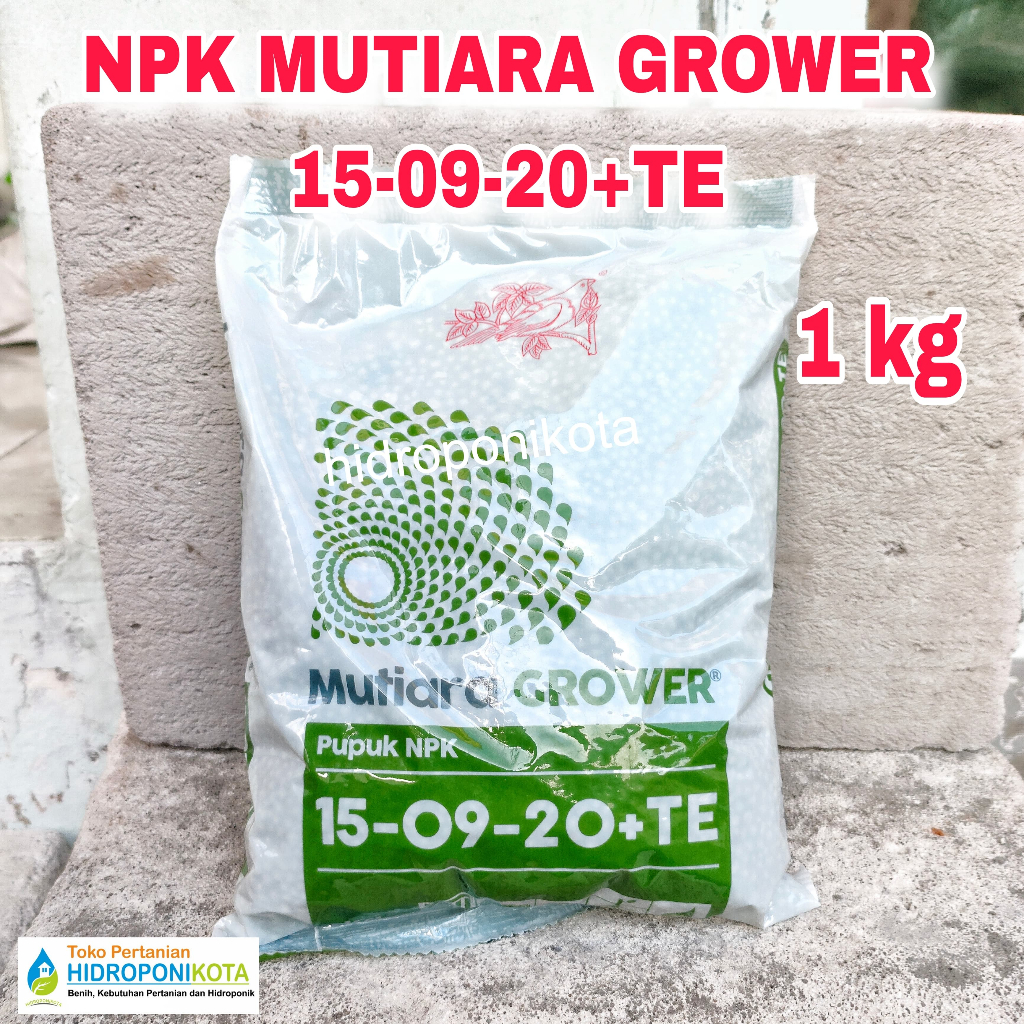 Jual Pupuk NPK Mutiara Grower 15-09-20+TE kemasan 1 KG - NPK Booster | Shopee Indonesia