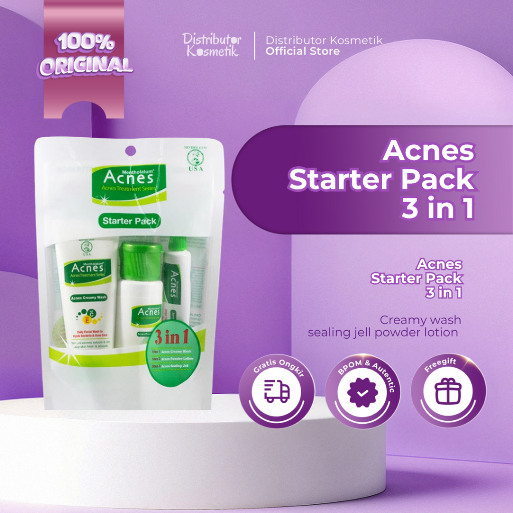 Jual [ AGEN RESMI ] ACNES Starter Pack 3in1 - Paket Perawatan Jerawat Original BPOM | Shopee ...