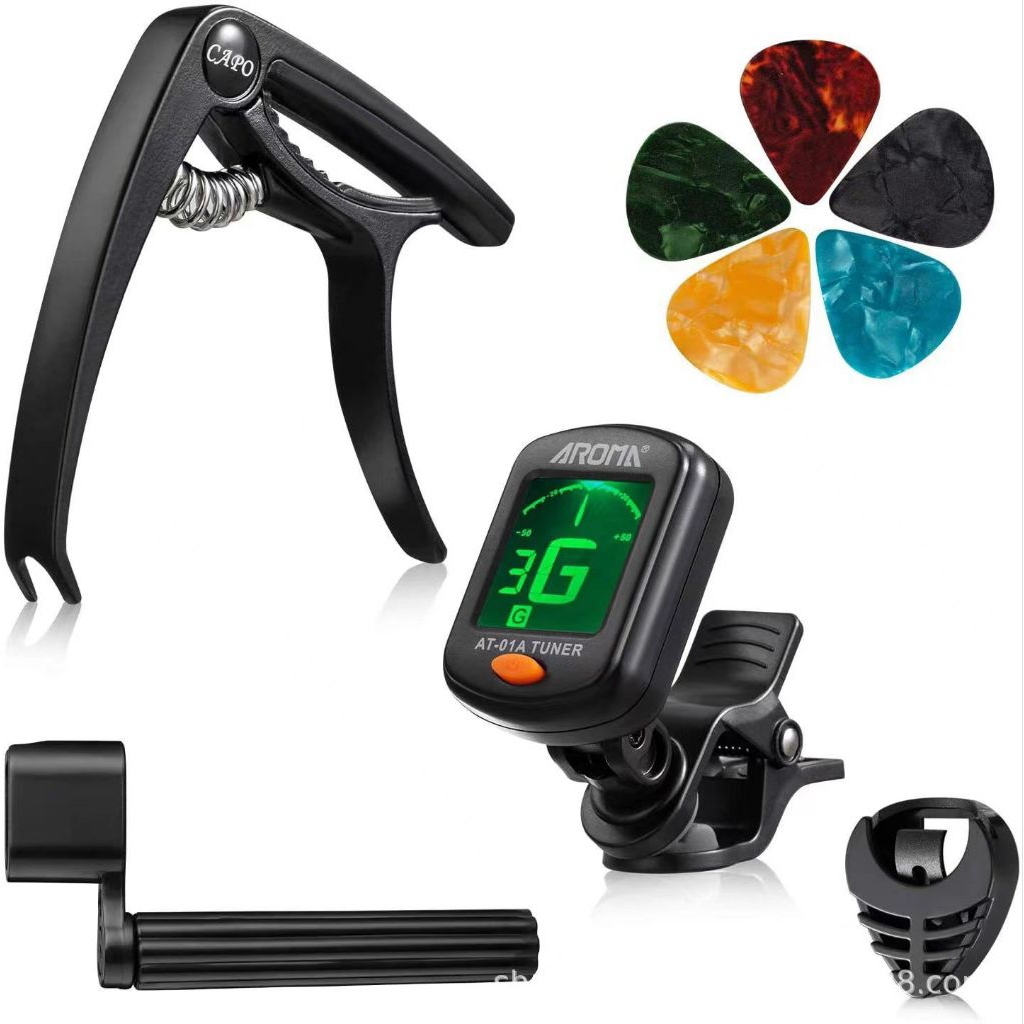 Jual Paket Aksesoris Gitar Lengkap | Capo + Tuner + Pemutar Senar ...