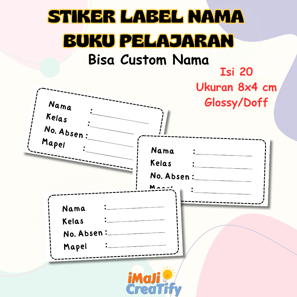 Jual [ISI 10] STIKER LABEL NAMA BUKU MAPEL | STIKER NAMA BUKU | LABEL ...