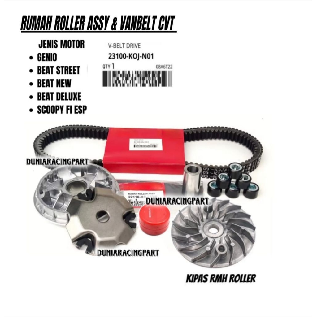 Jual Paket Rumah Roller Vanbelt Beat New Genio Beat Street New Scoopy ESP KOJ | Shopee Indonesia