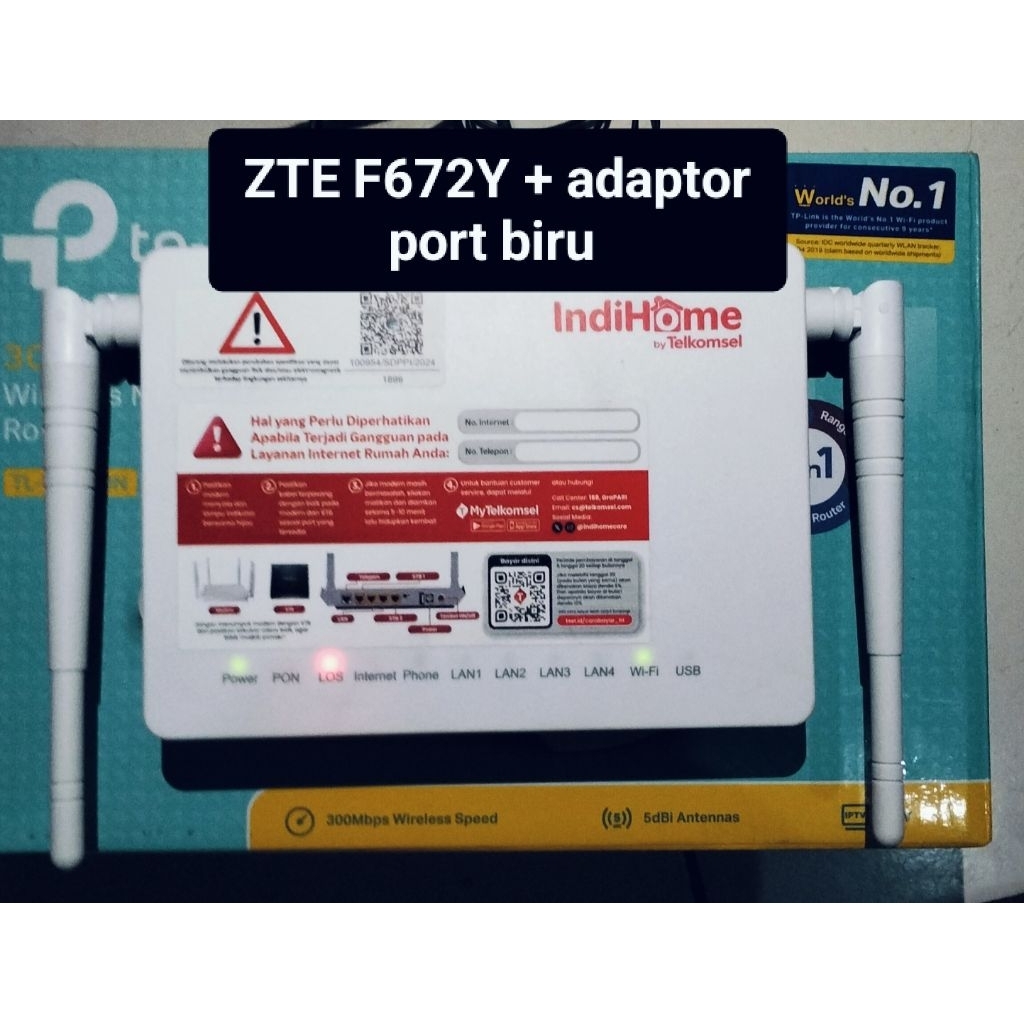 Jual router ont ZTE f672y port biru+adaptor | Shopee Indonesia