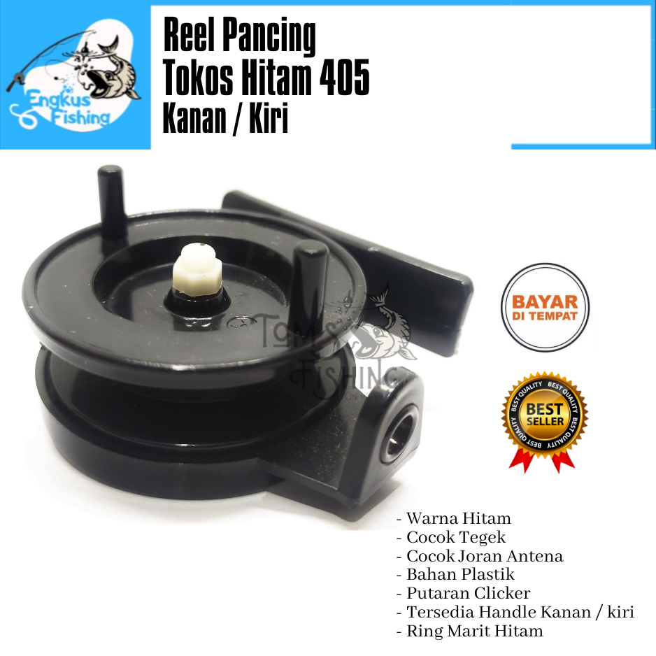 Jual Reel Pancing Tokos Hitam 405 Mini Murah (Kanan / Kiri) Tegek ...