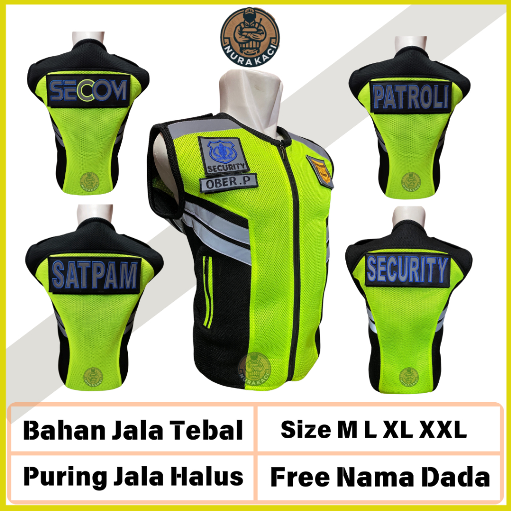 Jual Rompi Security Model Jatah Hijau Bahan Tebal | Rompi Satpam ...