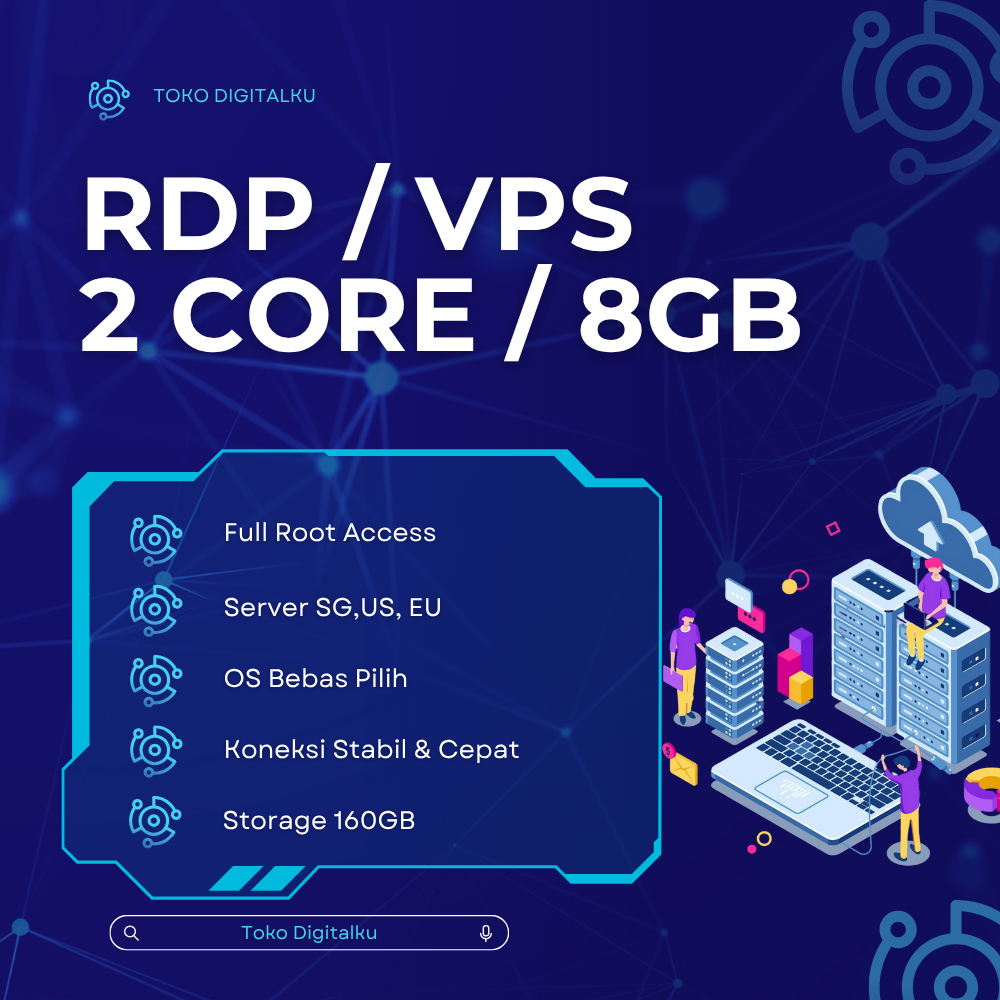 Jual RDP / VPS 2 Core 8GB RAM Windows/Linux Full Admin Murah Bergaransi ...