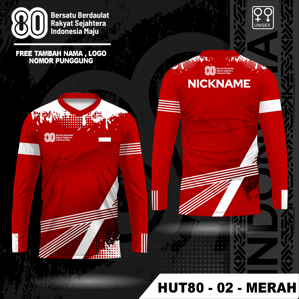 Jual Baju hut kemerdekaan ri ke 80 tahun 2025 kaos Indonesia merdeka ...