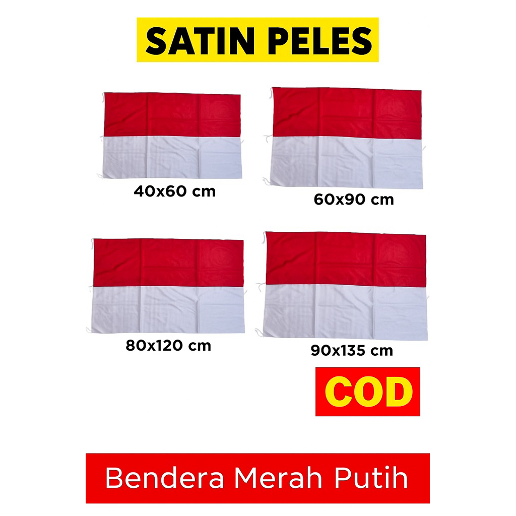 Jual (10pcs) Bendera Merah Putih Bendera Indonesia Satin Peles Murah ...