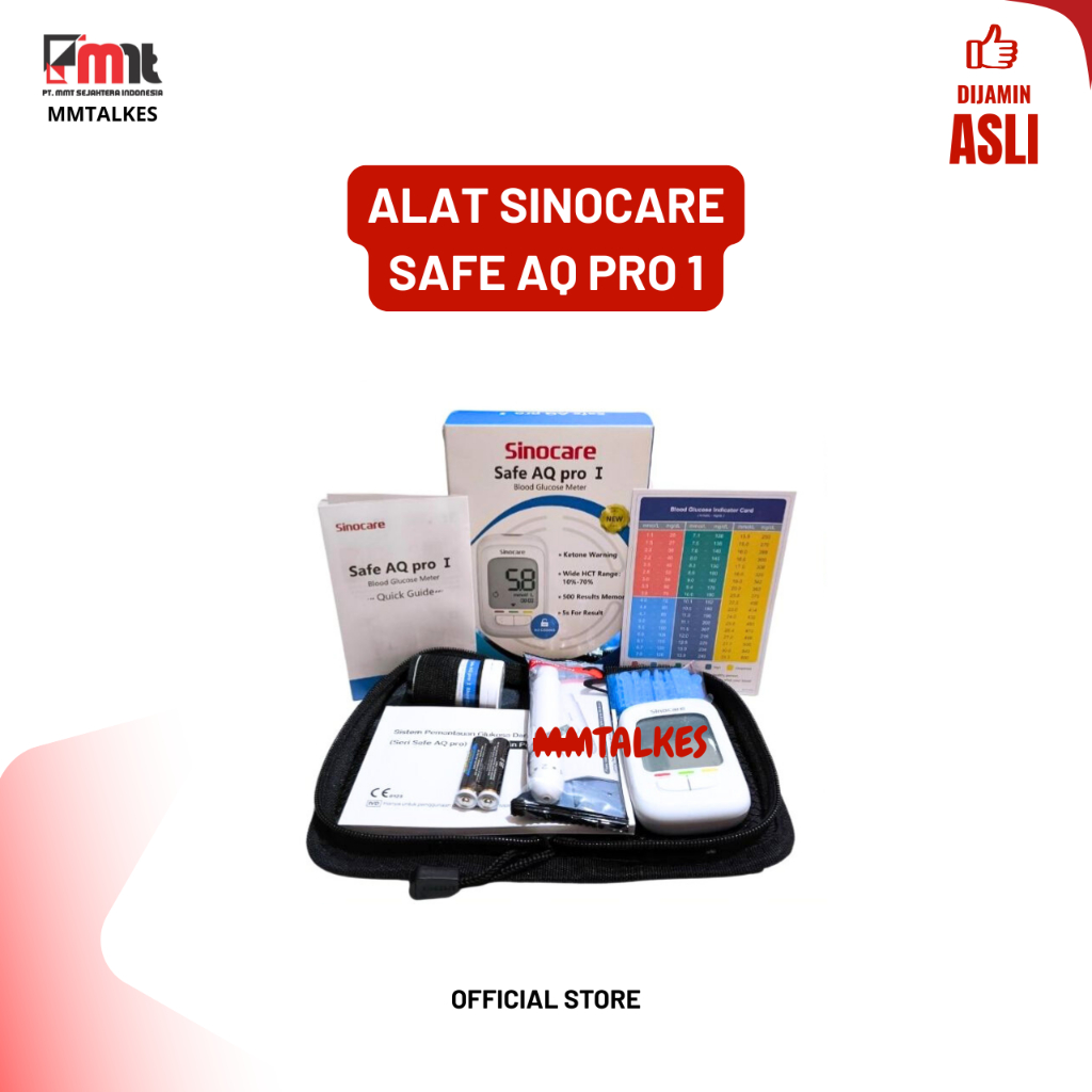 Jual Alat Cek Gula Darah Sinocare Safe AQ Pro 1 – Glukometer Digital ...