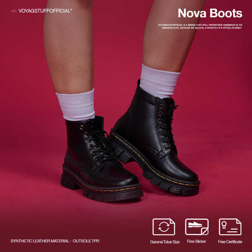 Jual Voyagstuffofficial - Nova Boots Black 7Hole Woman | Shopee Indonesia