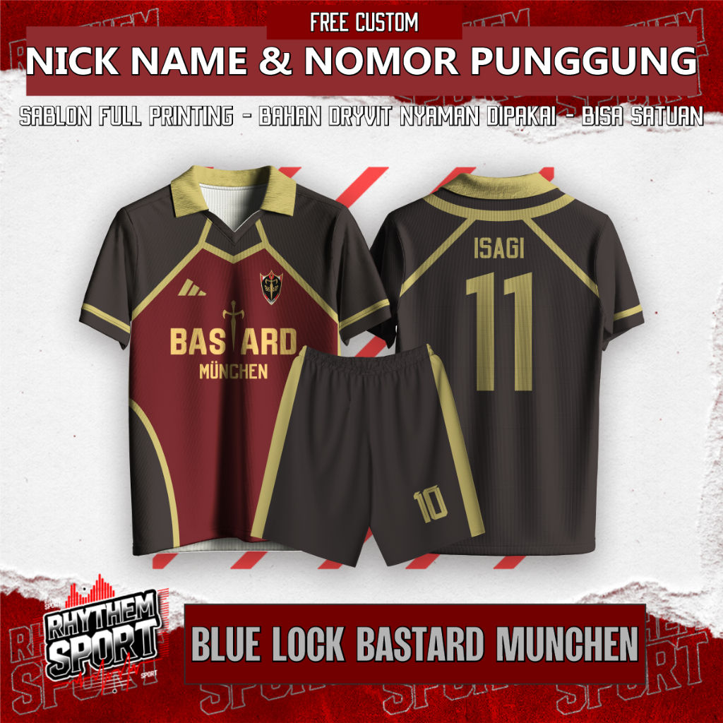 Jual JERSEY BLUE LOCK BAJU OLAHRAGA ANIME SEPAK BOLA / free custom nama ...