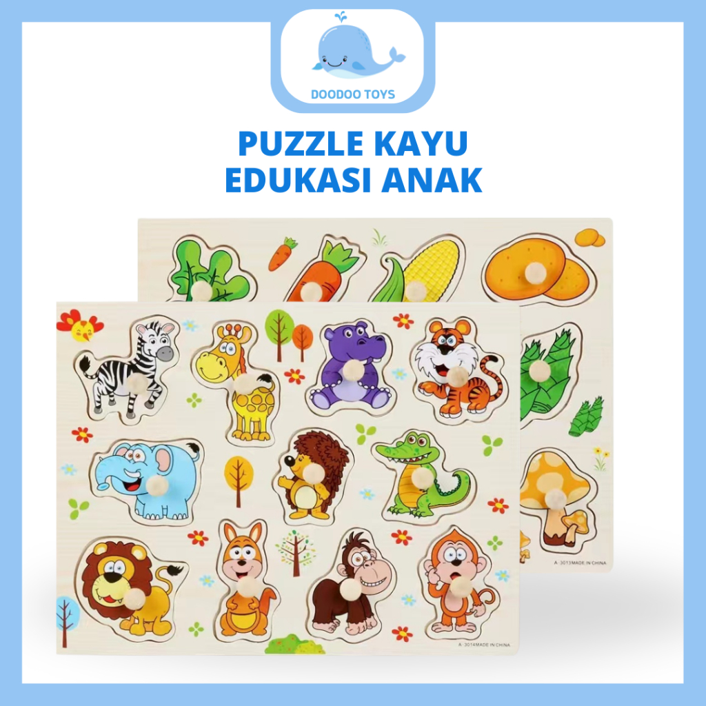 Jual Mainan Edukasi Anak Wooden Puzzle Kayu- Puzzle Edukatif Dasar Anak ...