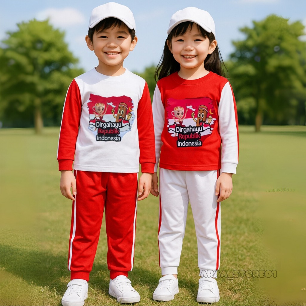 Jual bnm Setelan baju Merah Putih kemerdekaan Anak laki dan perempuan ...