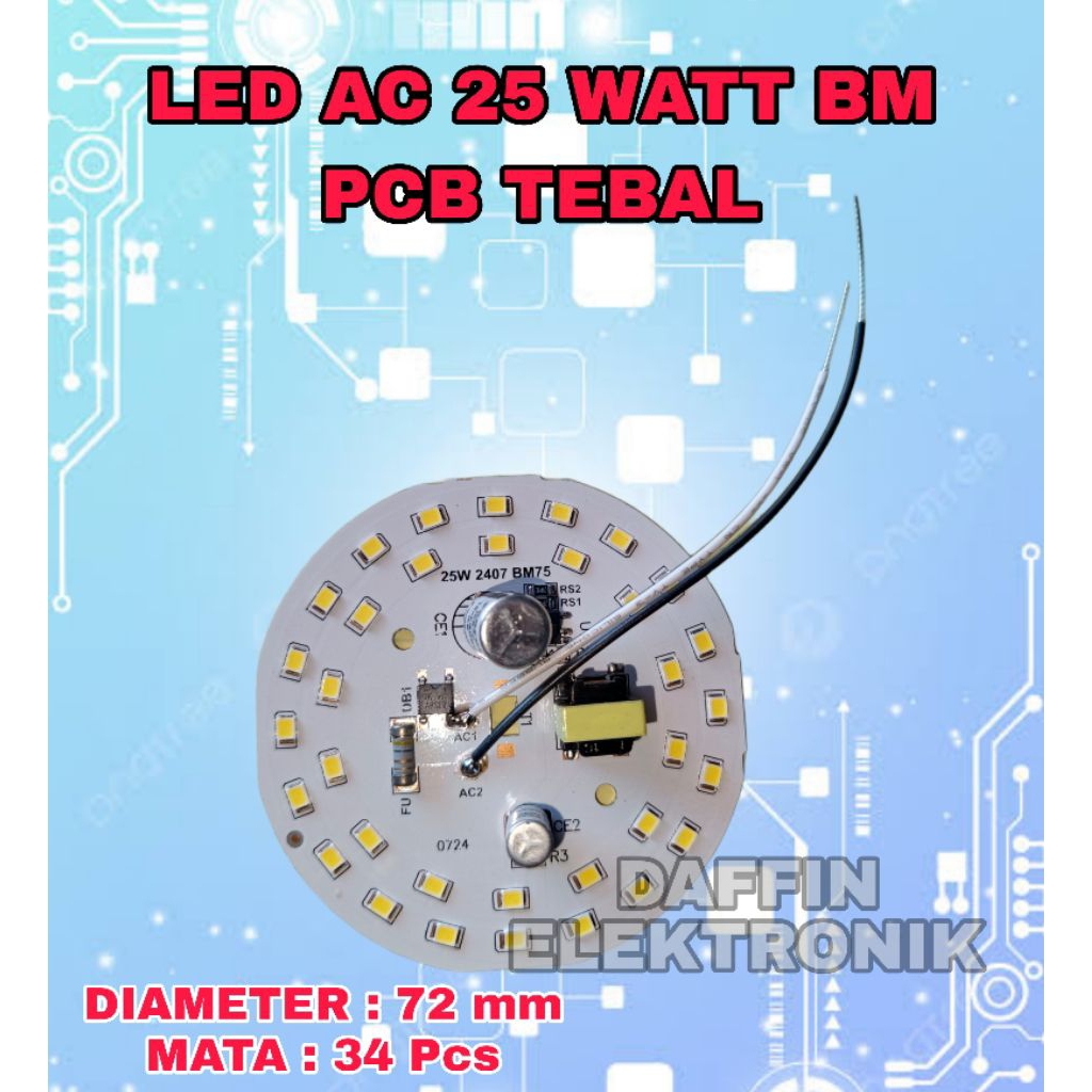 Jual LED AC 25 Watt BM PCB TEBAL / Lampu Led 25 Watt BM PCB TEBAL ...