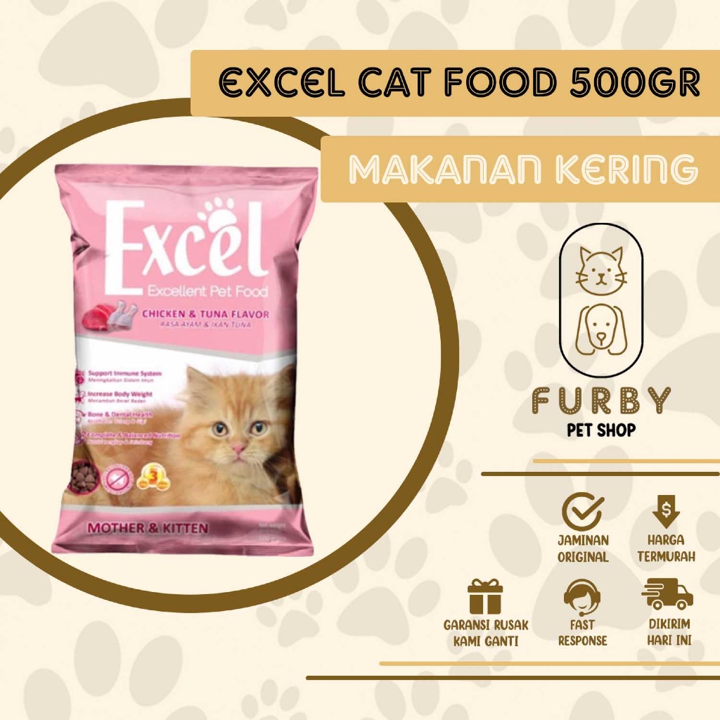 Jual Excel Chicken Tuna Mother Kitten Food Fresh Pack 500gr | Shopee ...