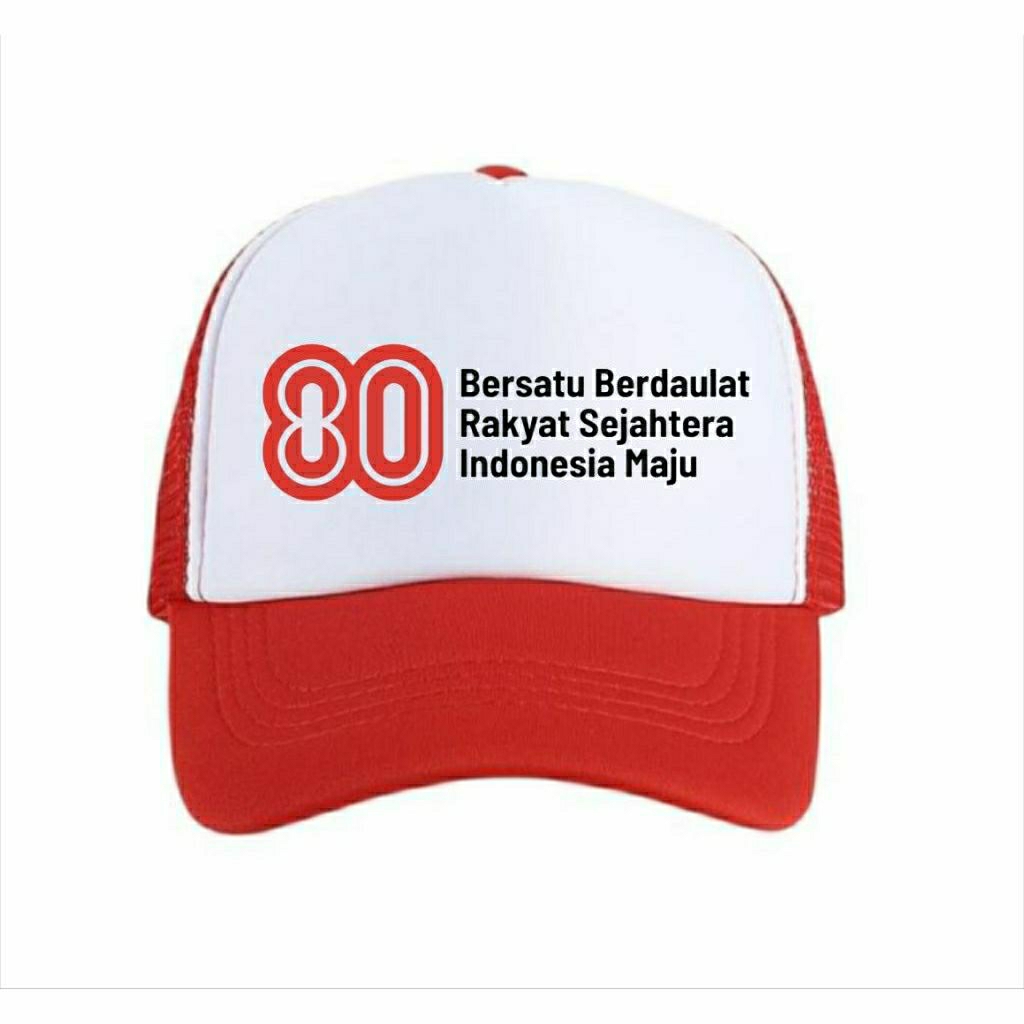 Jual TOPI TRUCKER JARING PREMIUM TOPI 17 AGUSTUS//TOPI HUT RI KE 80 ...