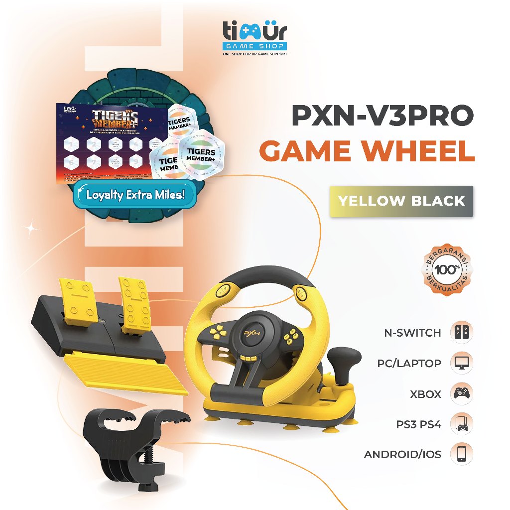 Jual PXN V3 Pro Steering Wheel Racing Stir Setir For PS3 PS4 PC Laptop ...