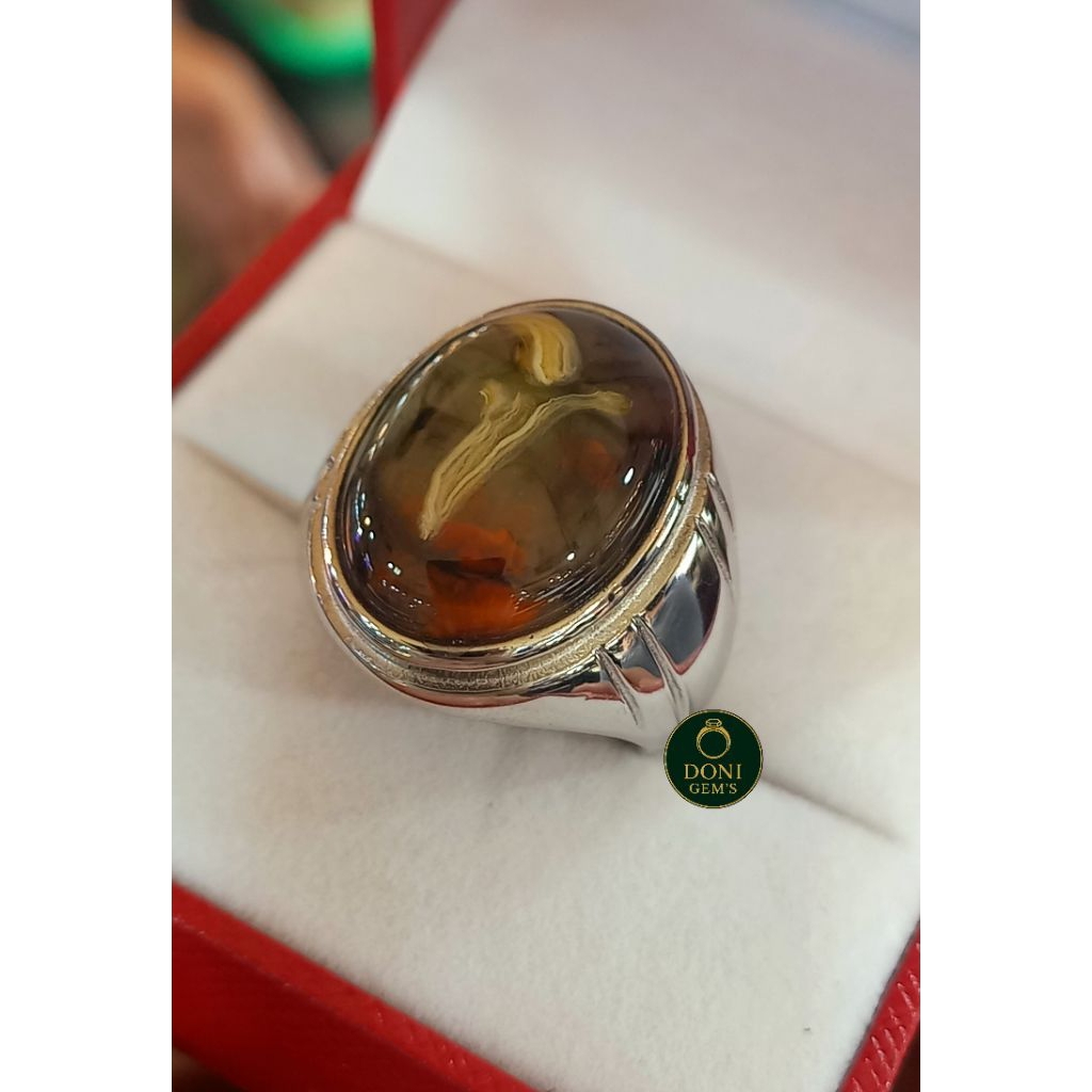 Jual Cincin Batu Pancawarna Edong Gambar Keris 15×20 | Shopee Indonesia
